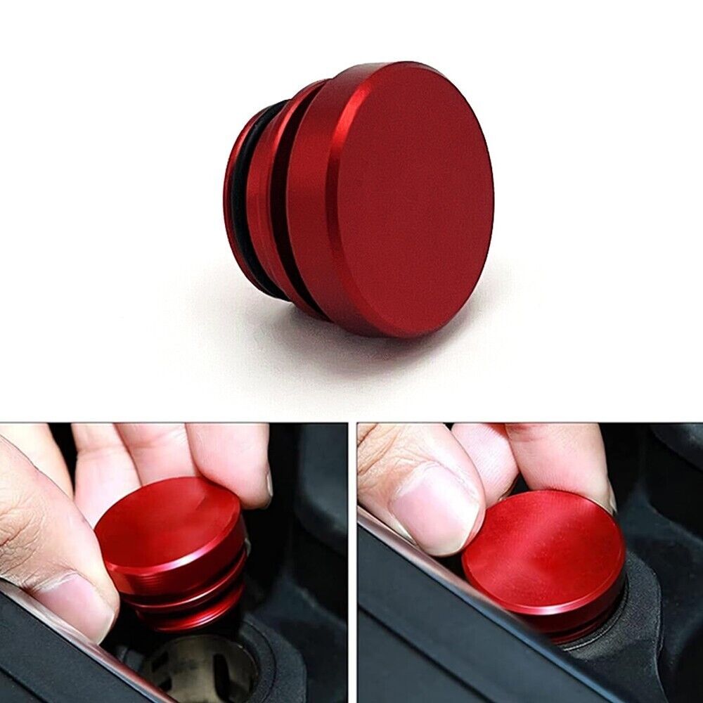 1X Red Aluminum Car Cigarette Lighter Cover Cap Waterproof Dustproof ...