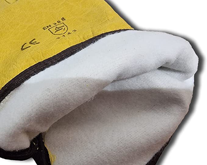 Premium Yellow Leather Driver Work Gloves Fleece Lined Lorry Truck ...