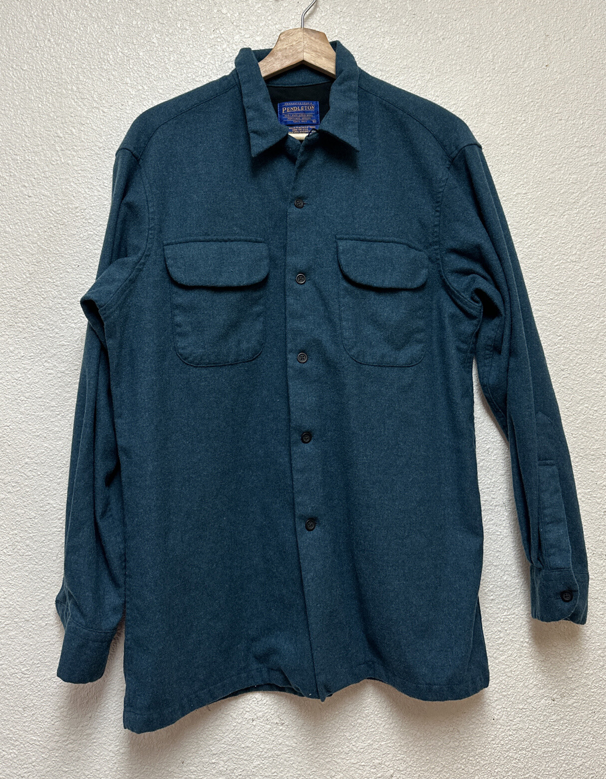 Pendleton The Original Board Shirt Flannel Men's Plaid Wool Blue Sz M ...