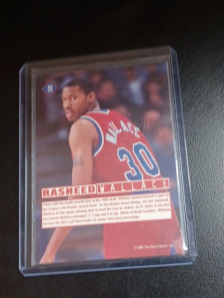 1996-97 Score Board Rookies Basketball Greats #99 Rasheed Wallace ...