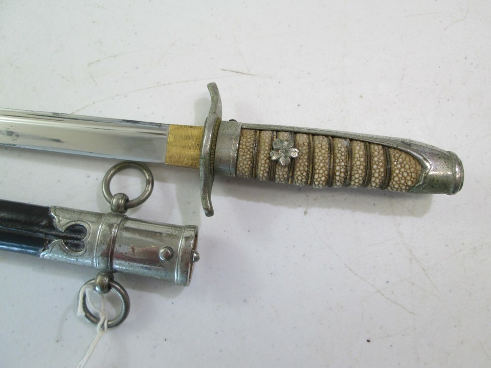 JAPANESE FORESTRY OFFICIAL DAGGER TANTO SWORD RAY SKIN GRIP & SCABBARD ...