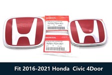2016-2018 Red Front Rear H Emblem Badge for Honda 10th Gen Civic Sedan ...