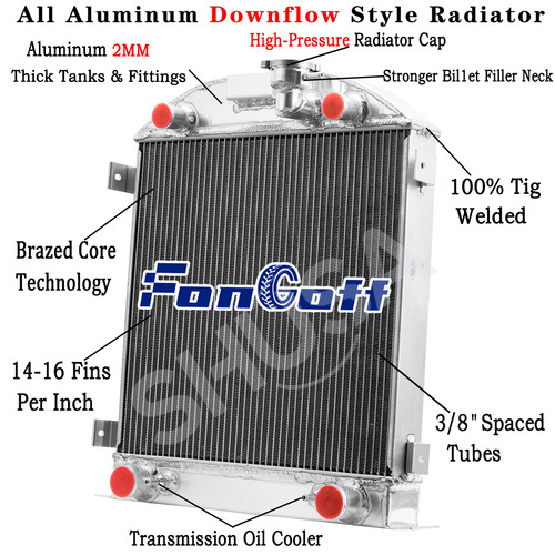 4 Rows Aluminum Radiator For 1928-1929 Ford Model A Flathead Engine AT ...