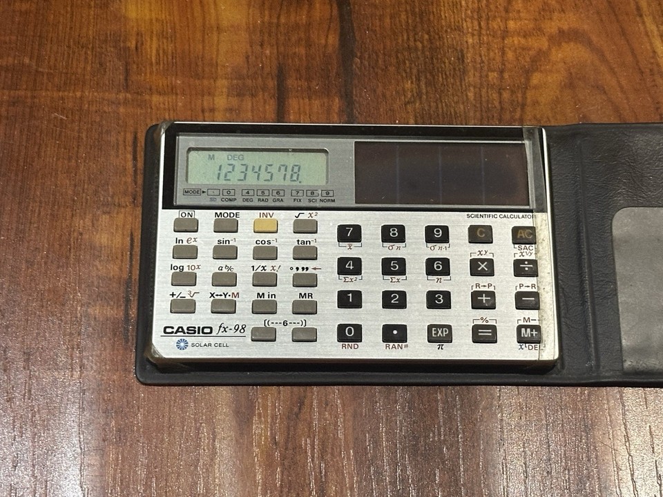 Rare Vintage CASIO fx-98 Scientific Solar Cell Credit Card Size Japan ...