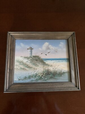 Original Seascape Oil Painting On Board By Artist Winston 12.5x10.5 | eBay