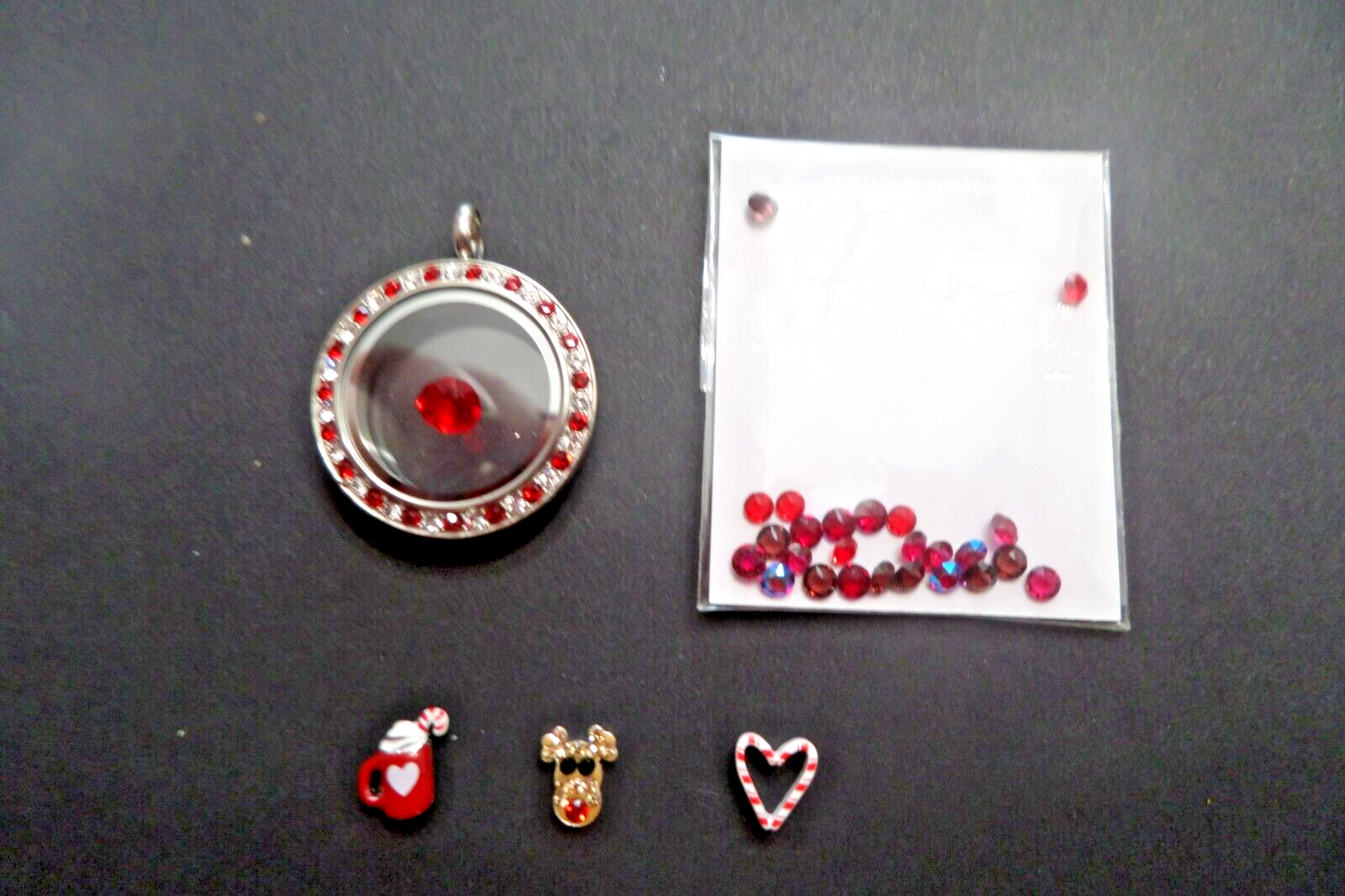 Authentic Origami Owl MED SILVER CANDY CANE LOCKET/CHRISTMAS CHARMS ...