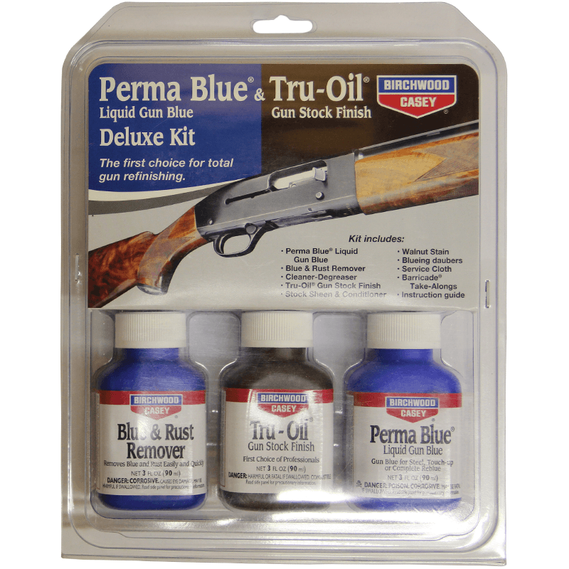 Birchwood Casey Deluxe Perma Blue® & Tru-Oil® Finishing Kit Gun Blueing ...
