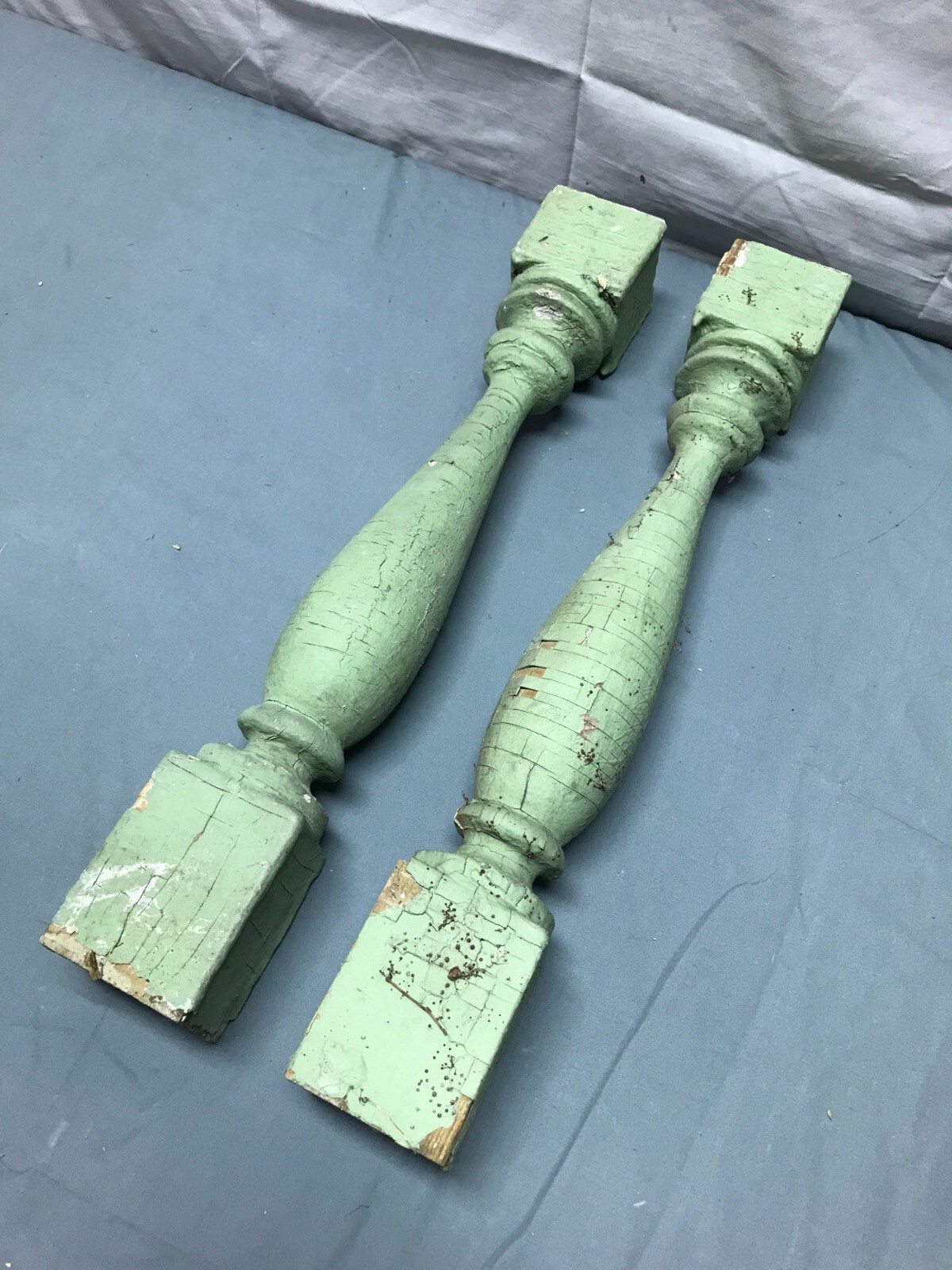 Antique Pair 3x20 Turned Wood Porch Balusters Old VTG Architectural 578 ...