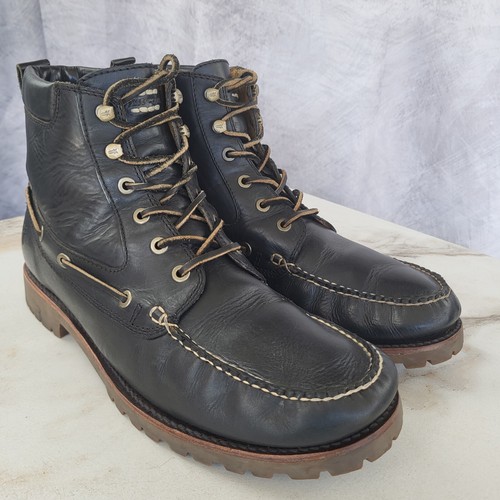 Frye Sully Moccasin Boat Style Lug Boots Men's Size 12 D Black | eBay