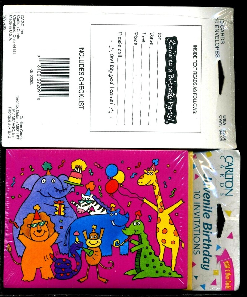 Carlton Cards Party Invitations Choose 2 packs 8-10 Cards & Envelopes ...