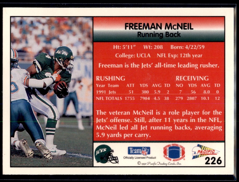 Freeman McNeil #226 1992 Pacific | eBay