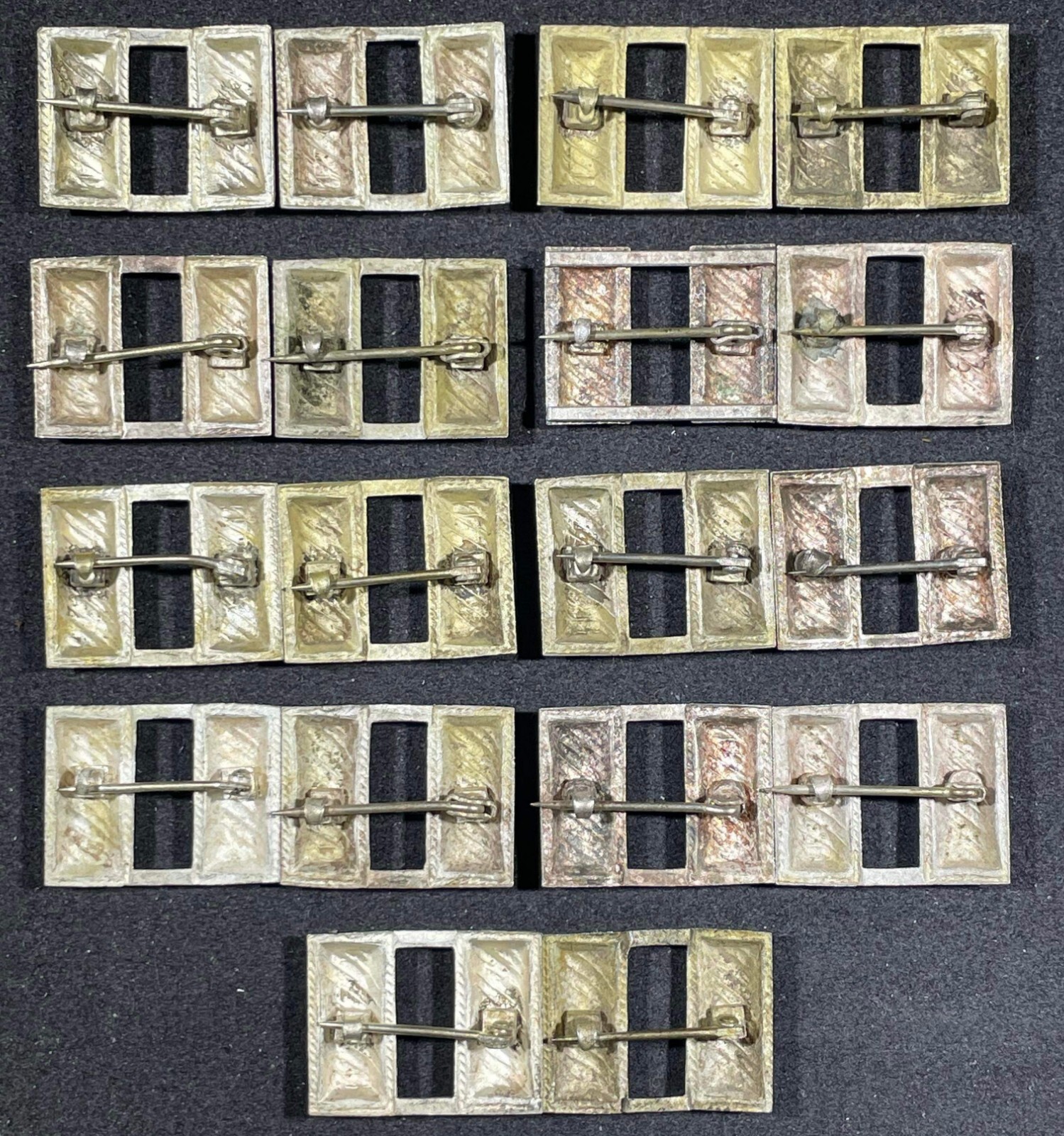 EARLY Span Am WW1 WWI US Army Military Captain Collar Insignia SILVER ...