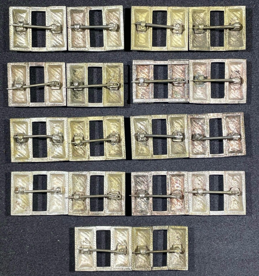 EARLY Span Am WW1 WWI US Army Military Captain Collar Insignia SILVER ...