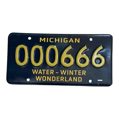 WATER WINTER WONDERLAND VANITY AUTO LICENSE PLATE " 000666 " 666 DEVIL ...