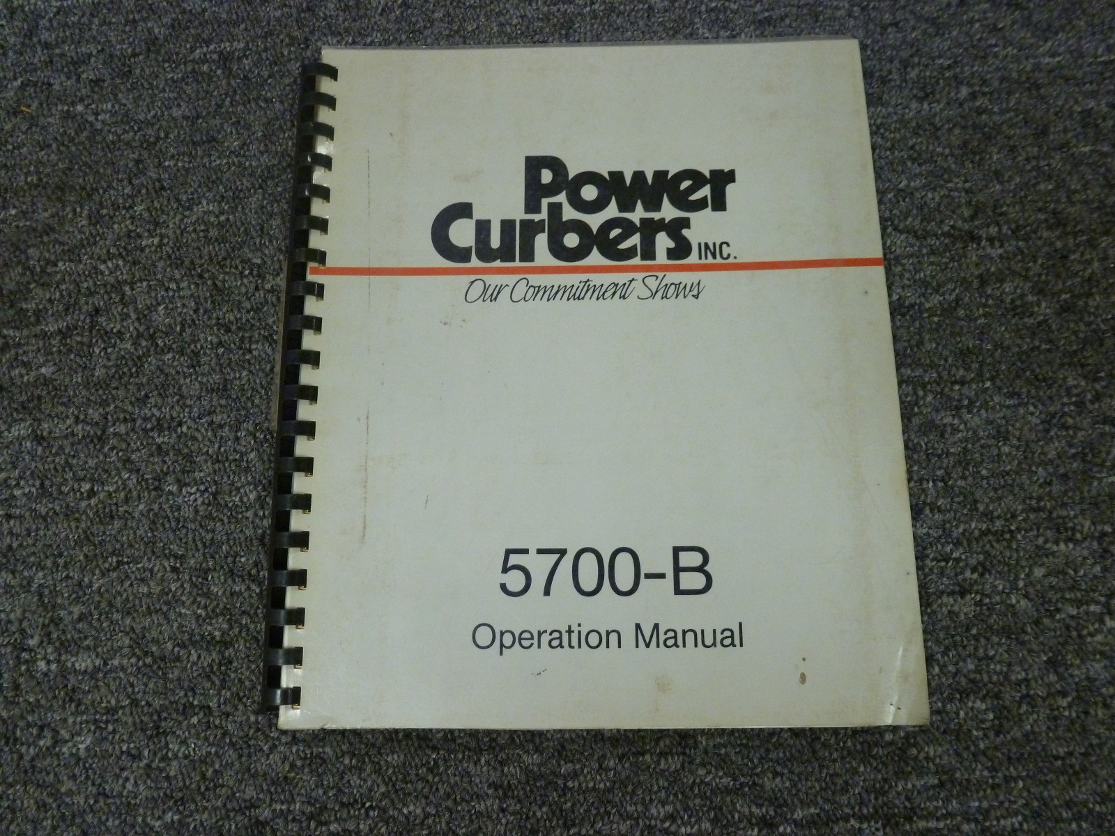 Power Curber Model 5700-B Curb & Gutter Machine Owner Operator Manual ...