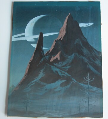 Walt Disney NASA TOM GOULD 1950s Space Mountain MCM Concept Art Rocket ...