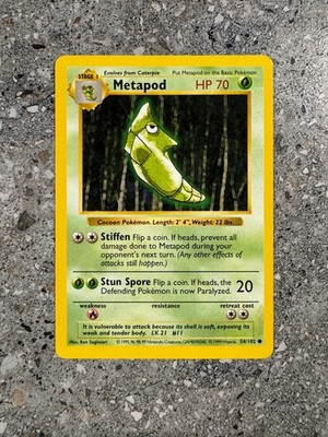 Pokemon TCG Cards SHADOWLESS Base Set Metapod 54/102 EXC | eBay Australia