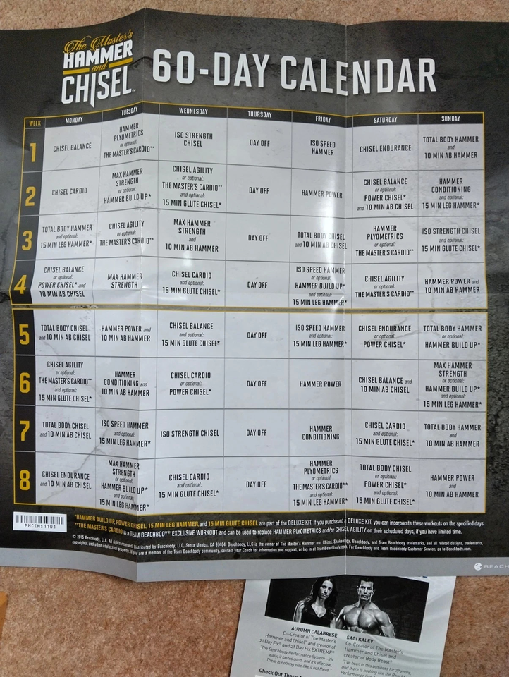 BEACHBODY THE MASTERS HAMMER & CHISEL 6 DVD MEN WOMEN HOME WORKOUT ...