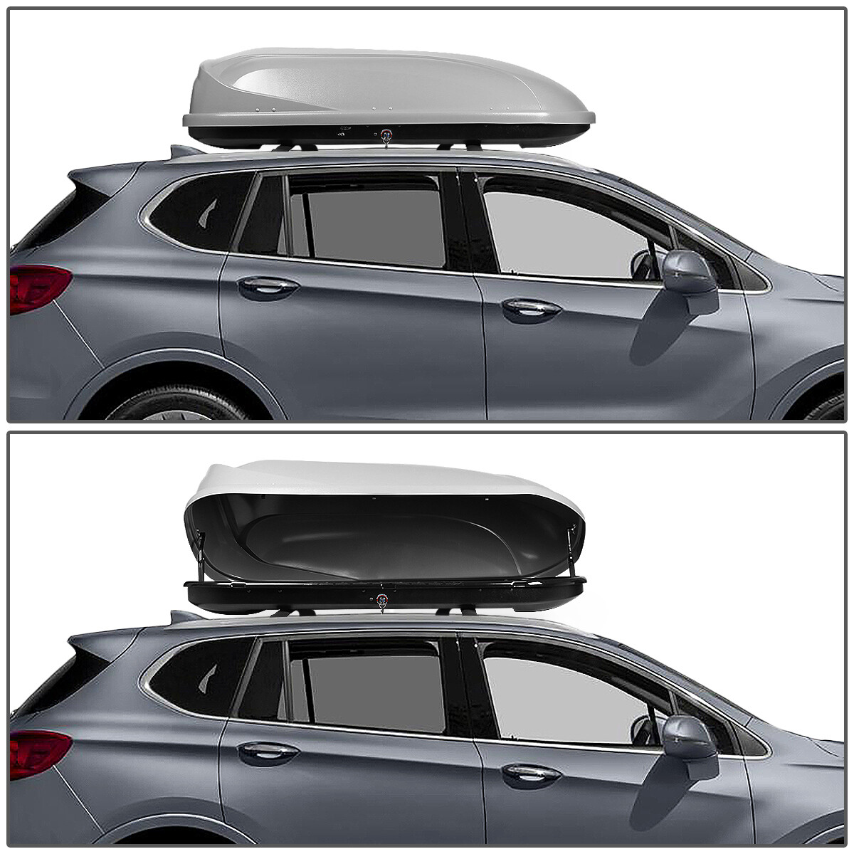 Fit 16-18 Buick Envision Aluminum Roof Top Rail Cross Bar+Cargo Box ...