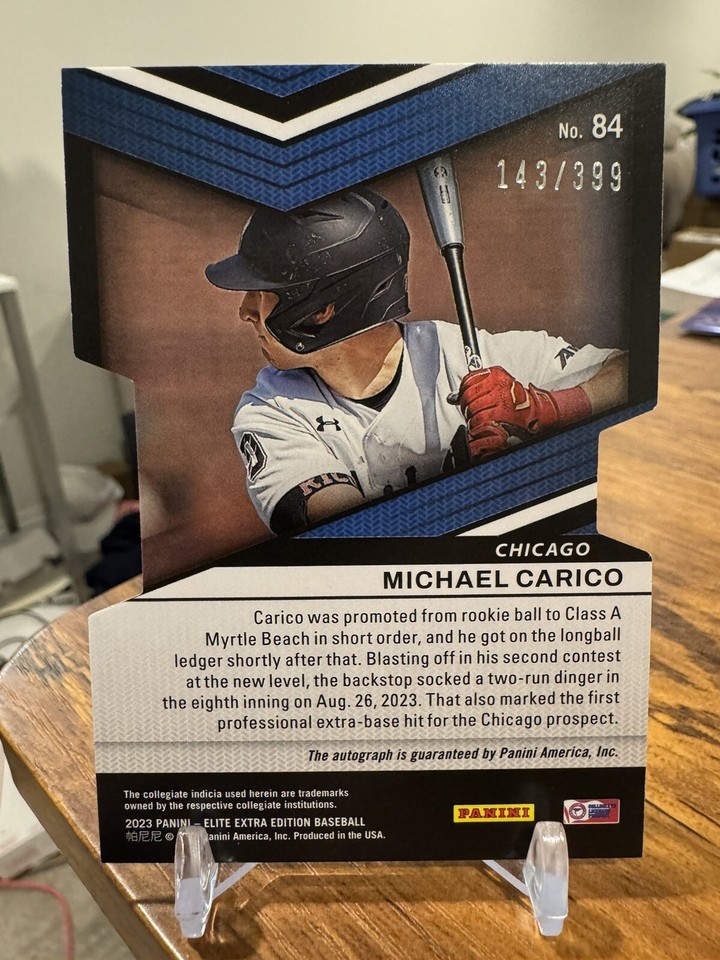 MICHAEL CARICO 2023 Elite Extra Edition DIE-CUT PROSPECT AUTO #/399 SSP ...