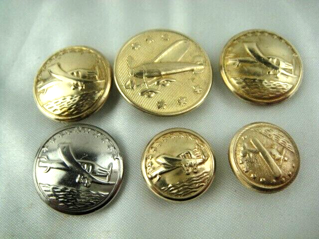 Lot of 6 Metal Vintage Airplane Buttons 15-20MM | eBay