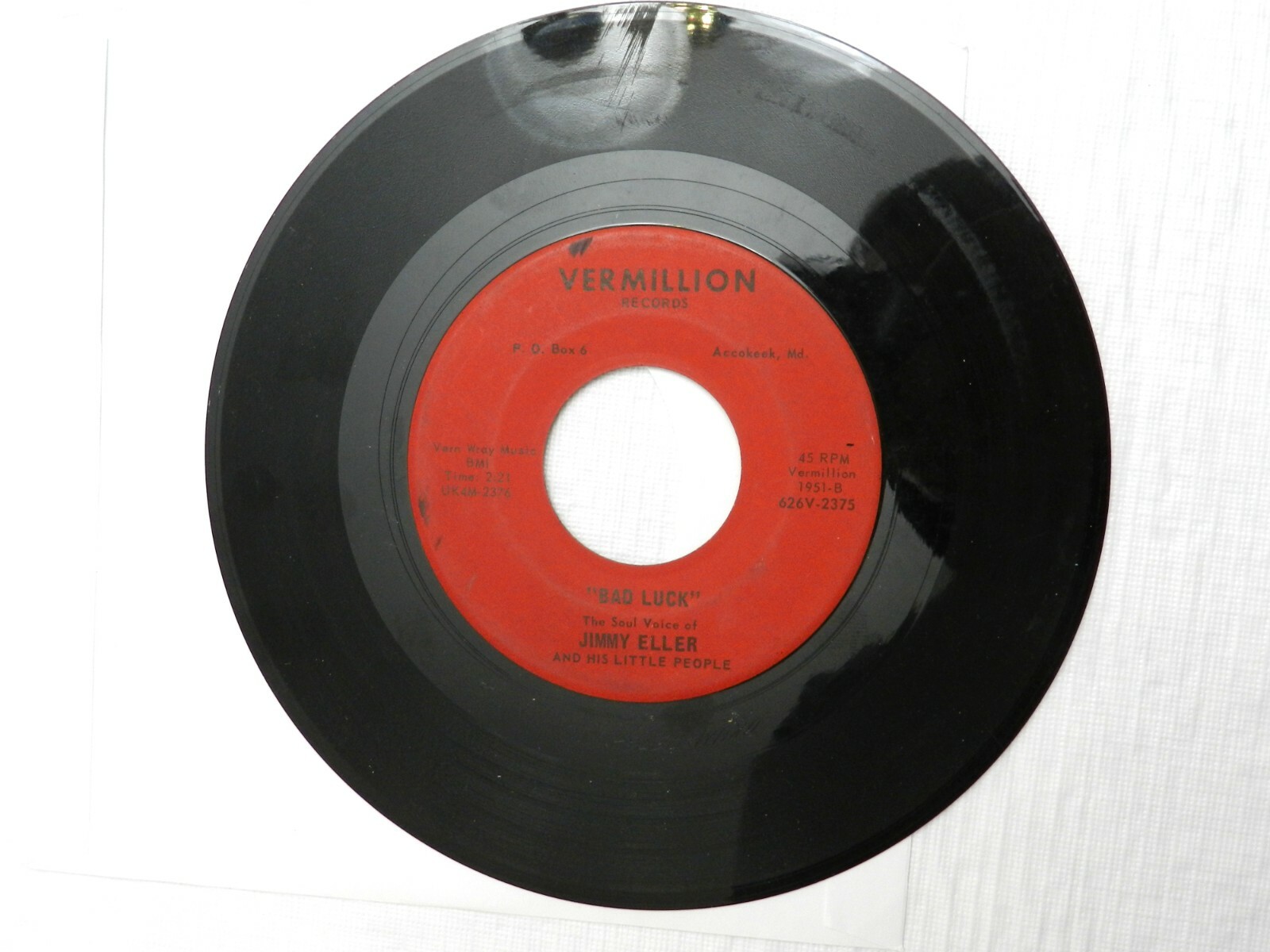 45 RPM, Jimmy Eller, The Way of the Brokenhearted, Vermillion RARE ...