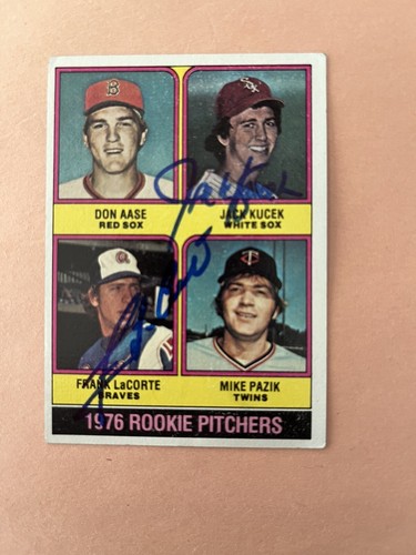 1976 Topps #597 Rookie Pitchers Jack Kucek, Frank LaCorte Autographs ...