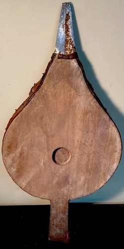 Primitive 19” Fireplace Bellows Tool Wood Iron Leather Folk Art Display ...