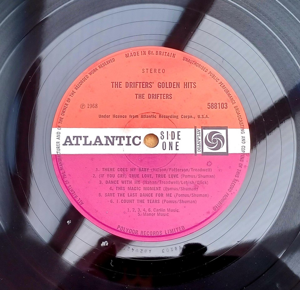 " The Drifters' Golden Hits " Super Rare Kinney Autocollant Final GB ...