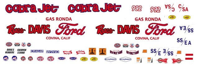 "COBRA JET" GAS RONDA MUSTANG COBRA JET 1/18th Scale Waterslide Decal ...