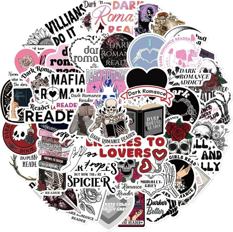 50 Packs Dark Romanticism Stickers Water Bottles Laptop Phone ...