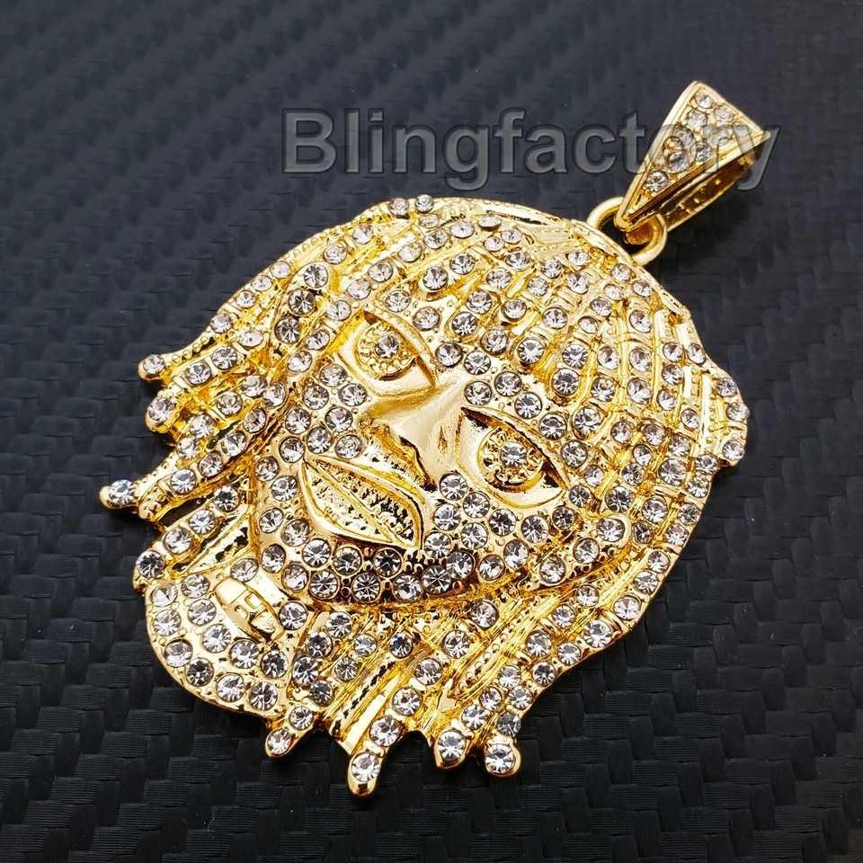 Lil Pump Portrait pendant & 16" Full Iced Cuban & 1 Row Diamond Choker ...