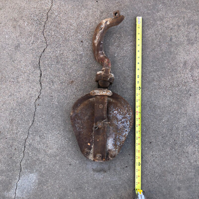 Vintage snatch block pulley 24” X 10 Steel Metal Hook - Brutalist - Man ...