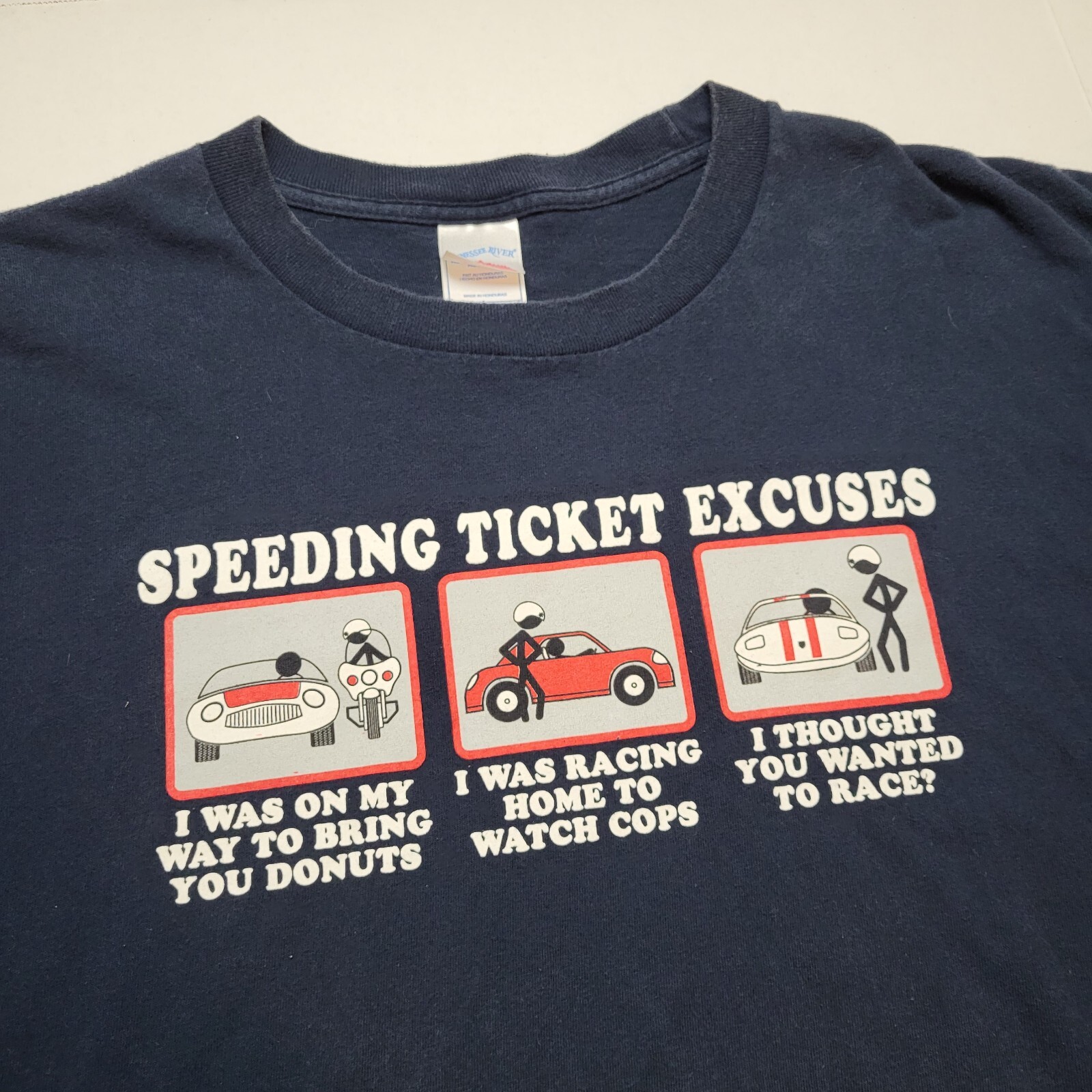 Speeding Ticket Excuses T-Shirt Mens 2XL Funny Cop Y2k 🦊5 | eBay