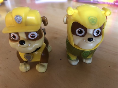 Paw Patrol Lot 2 Figures - Rubble-Digger Construction & Green Suit W ...