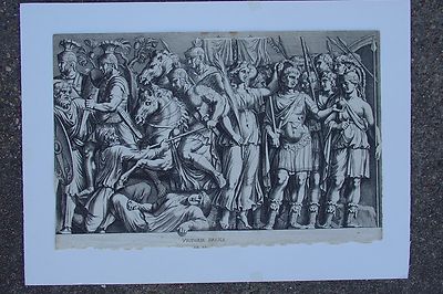 Antique Italian 1620 AD print original steel engraving Roman Trajans ...