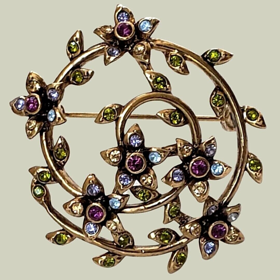 Vintage Monet Purple Peridot Blue & Gold Tone Jeweled… - Gem