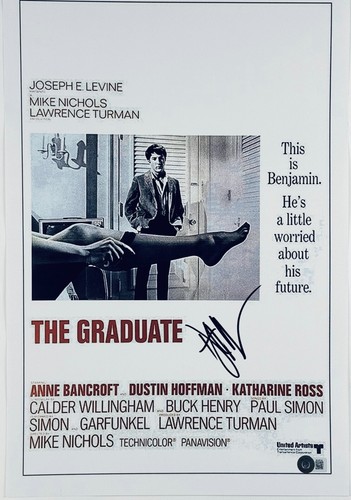 Dustin Hoffman Signed The Graduate Movie Poster 12x18 Autograph Beckett ...
