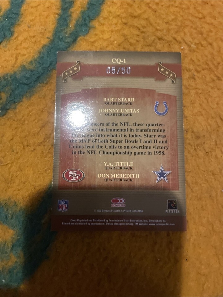 2006 Donruss Classics Quads Silver B Starr/J Unitas/Y. A. Tittle/D ...