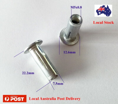 Qty 2 M5 Zinc Plated Steel Plusnut Nutserts Rivnut Nutsert Plus Nut ...