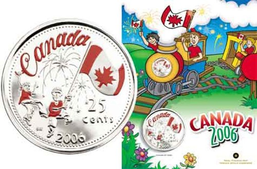 2006 Canada Day Colorized 25ct (with 4 Crayons) (11914) | eBay