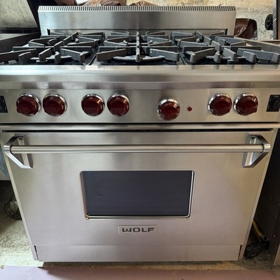 Wolf R366 - 36" Professional Gas Range Oven 6 Burner Stainless FREE ...