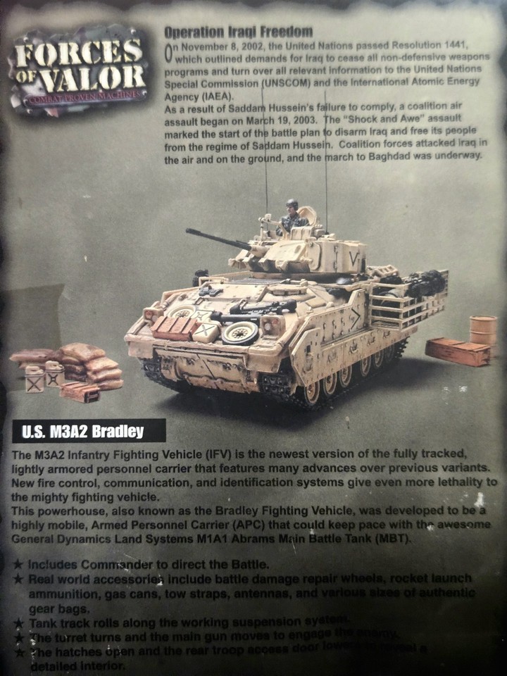 Forces of Valor US M3A2 Bradley Tank 1:32 scale #80202 | eBay