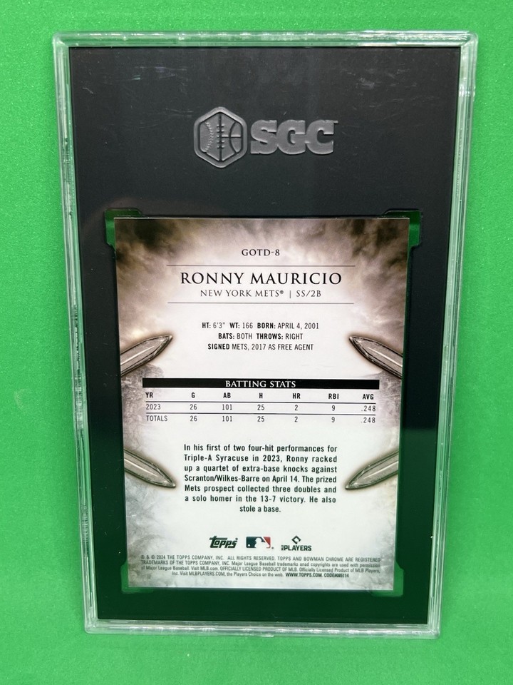 2024 Bowman Chrome Gladiators of the Diamond GOLD #/50 Ronny Mauricio ...
