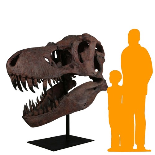 Jumbo T-Rex Skull On Base Life Size Resin Statue Jurassic Theme Prop ...