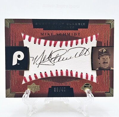 RARE 08/40 2004 Upper Deck Sweet Spot classic Signatures Mike Schmidt # ...