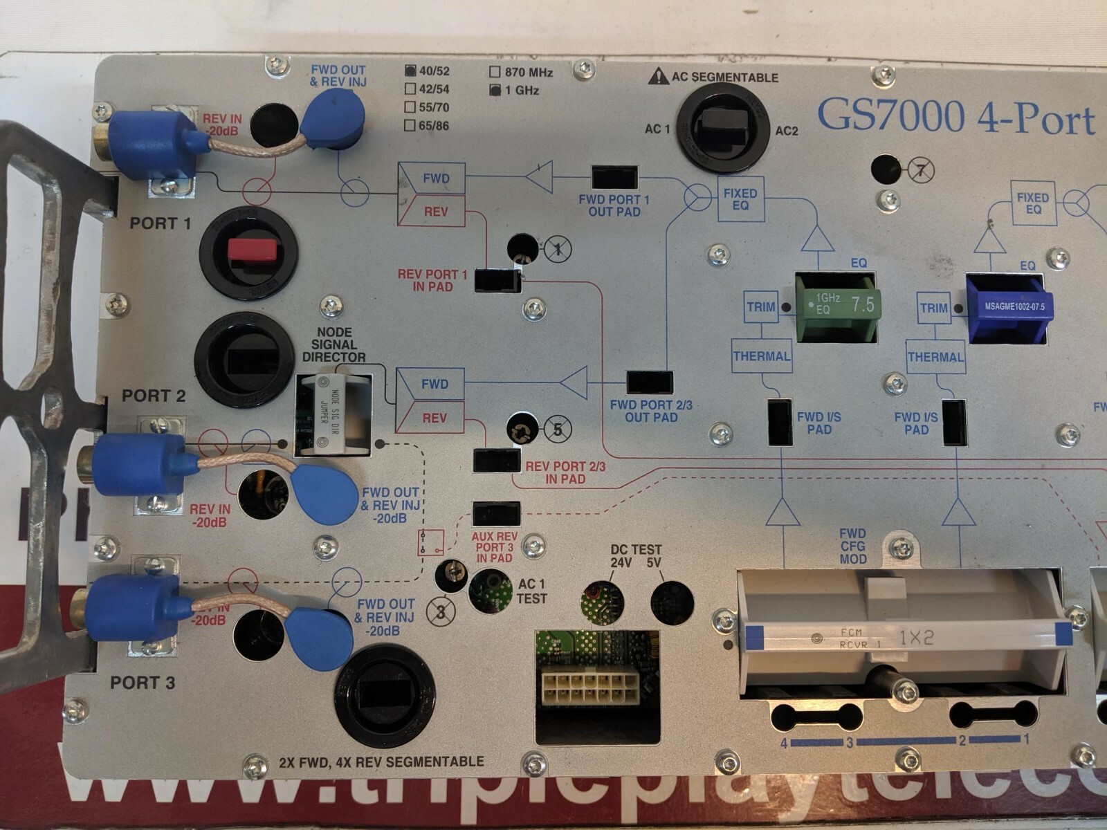 SA/Cisco GS7000 4 port Node amplifier 1 GHz 40/52 Split, 2xFWD 4xREV ...