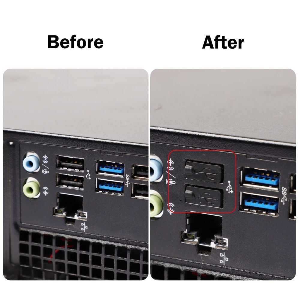 20 Pcs Black USB A Type Female Plugs Stopper Rubber USB Port Plugs Dust ...