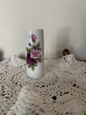 Vintage Liette White Porcelain Romantic Rose Bud Vase 4" Tall | eBay