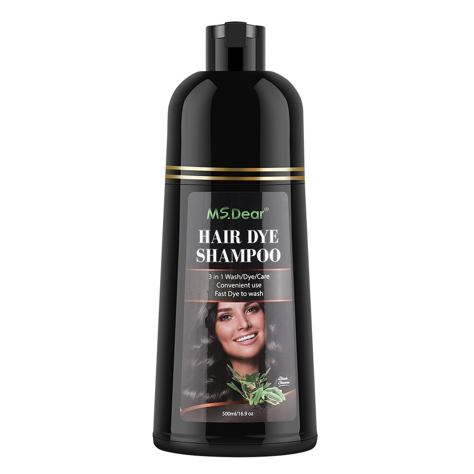Permanent Hair Dye 500ML Instant Fast Hair Dye Color Shampoo Herbal ...